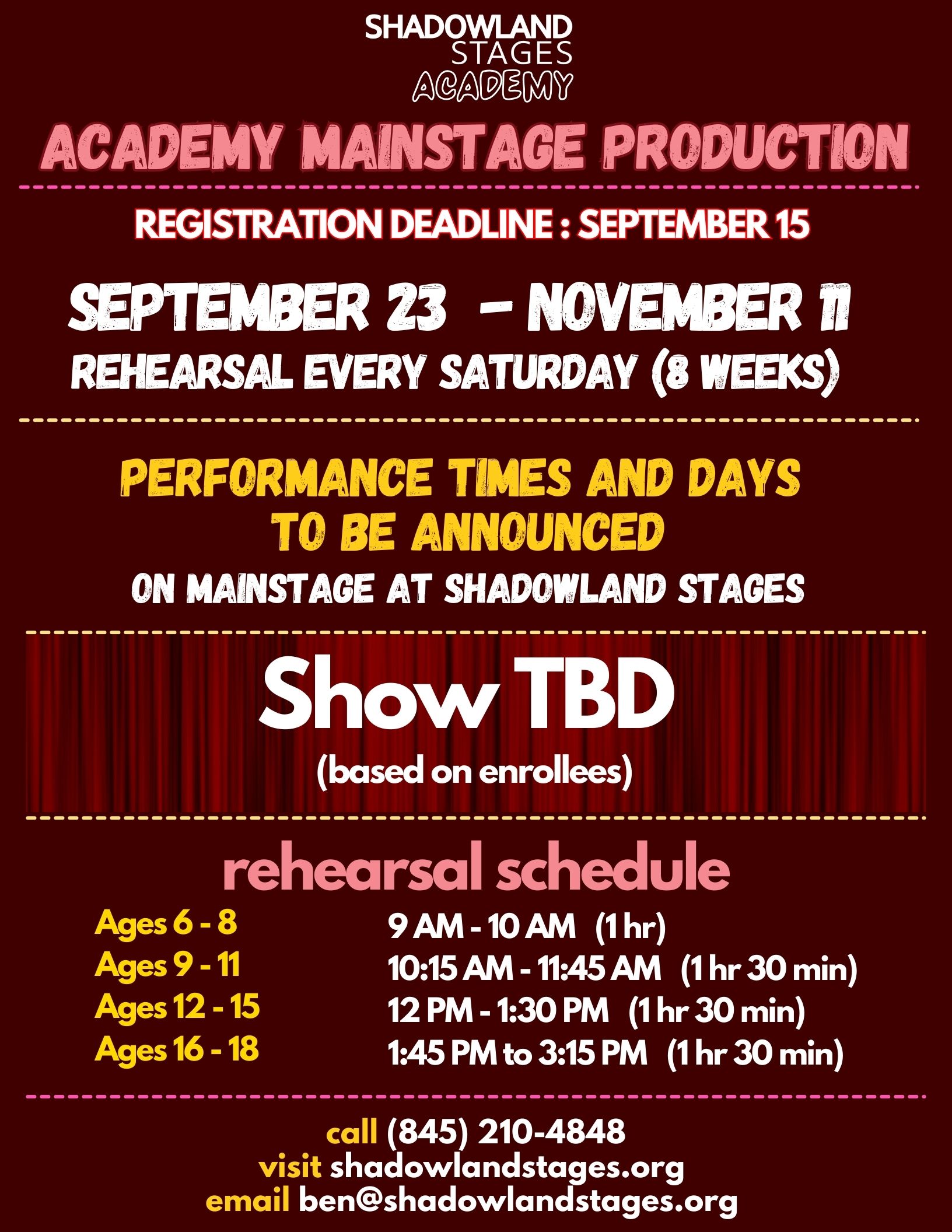 Fall Production | SHADOWLAND STAGES