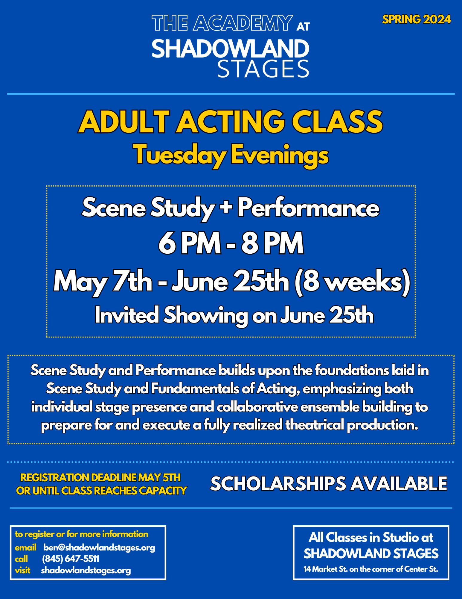 Spring Adult Acting Class | SHADOWLAND STAGES